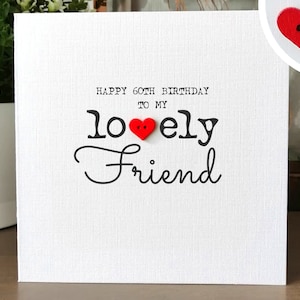 60th Birthday Card for Friend FRIEND Handmade 60th Birthday - Etsy UK