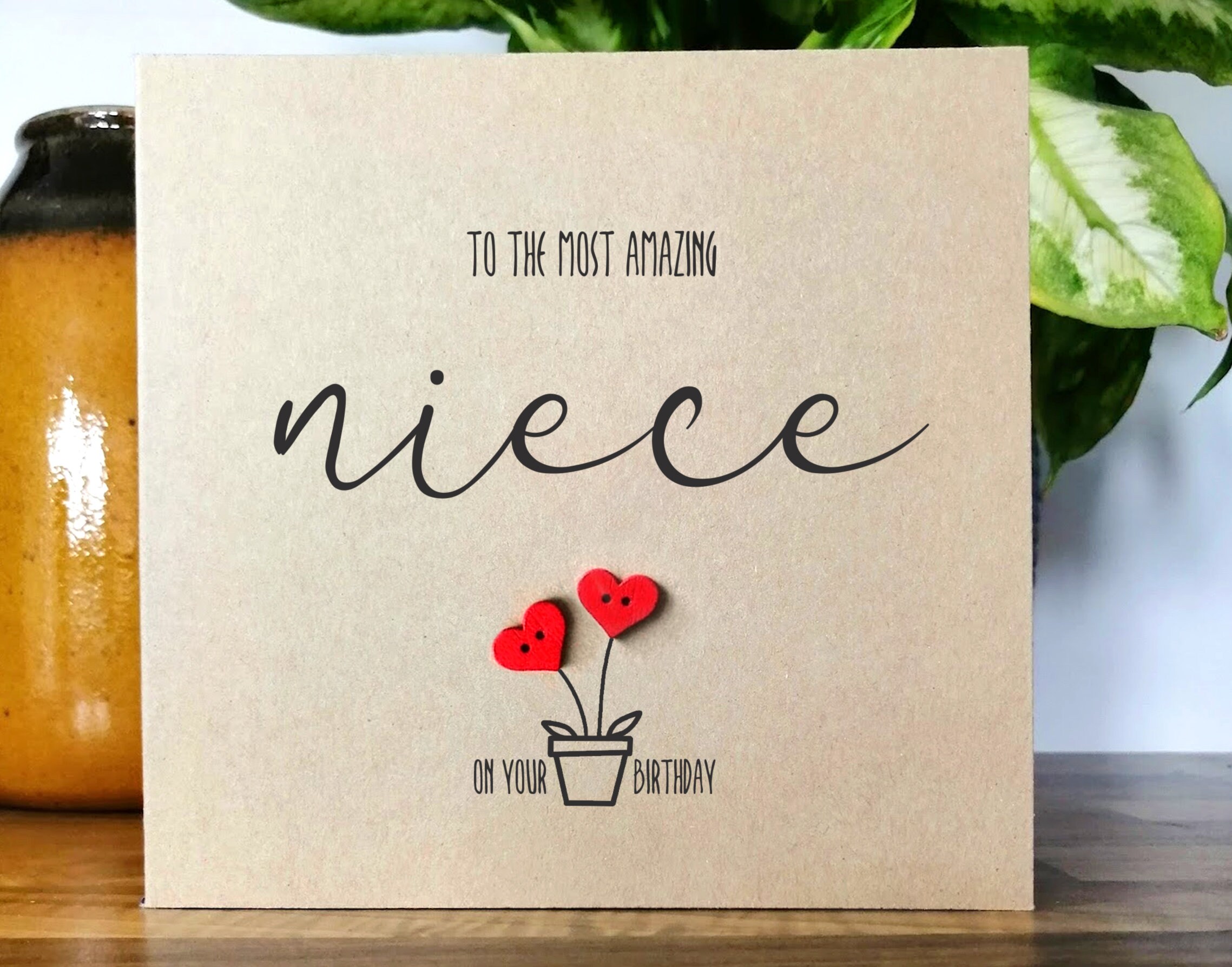 Handmade Birthday Card for Niece, Niece Personalised Birthday Card ...