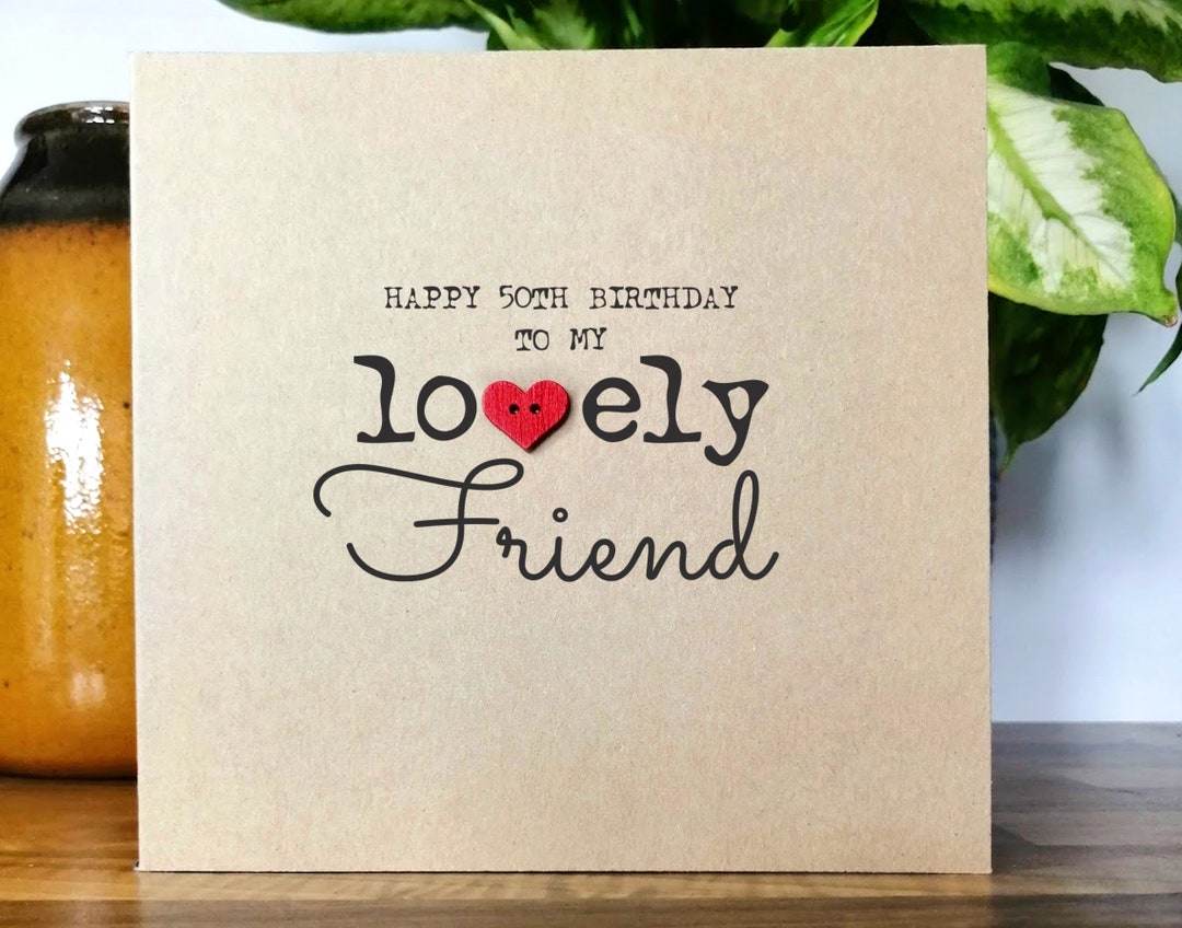 Friend 50th Birthday Card, Handmade 50th Birthday Card for Friend ...