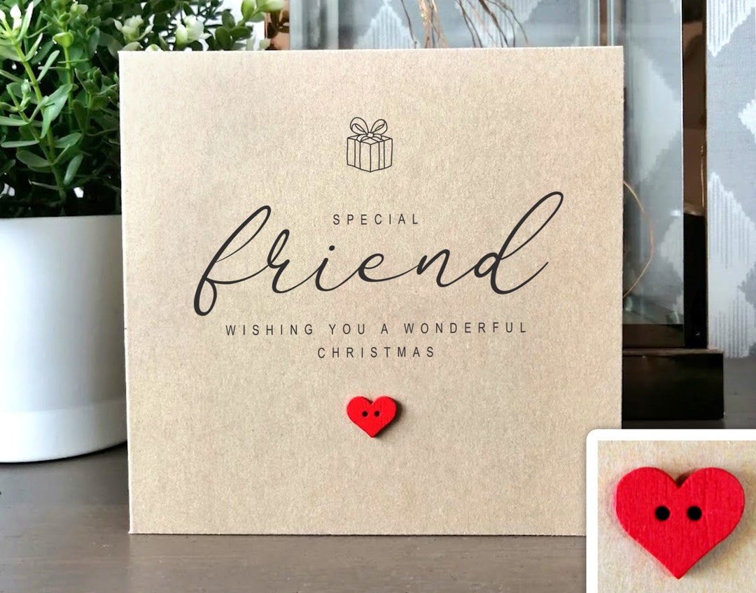 Friend Christmas Card, Handmade Christmas Card for a Special Friend ...