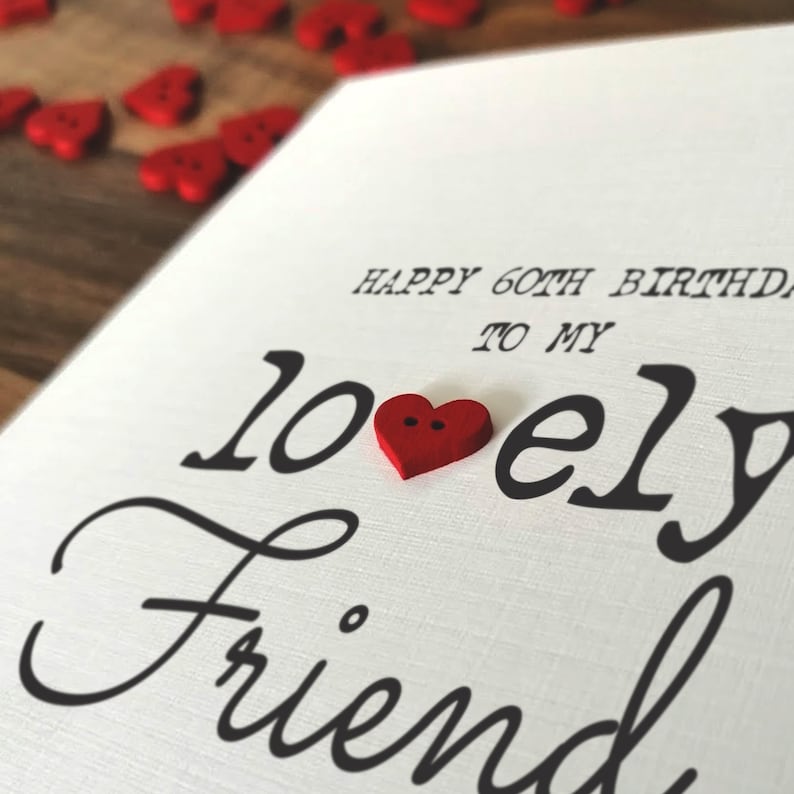 60th Birthday Card for Friend FRIEND Handmade 60th Birthday - Etsy UK