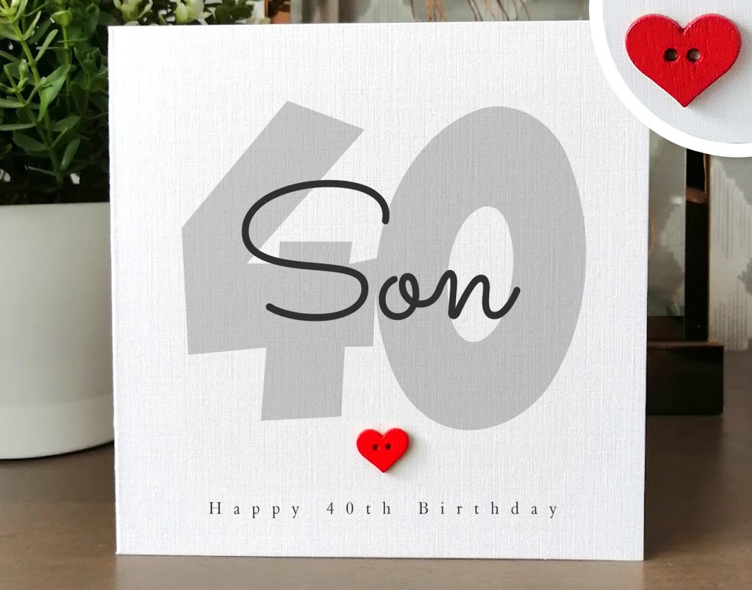 40th Birthday Card for Son, SON Birthday Card, Handmade Card ...
