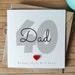 40th Birthday Card for Dad, FATHER BIRTHDAY Handmade Card, Personalised ...