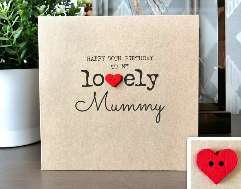 Mum 50th Birthday Card Handmade 50th Birthday Card for Mummy - Etsy