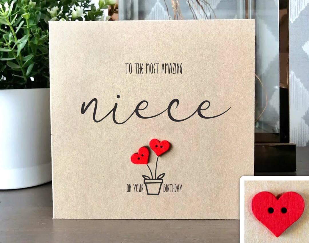 Handmade Birthday Card for Niece, Niece Personalised Birthday Card ...
