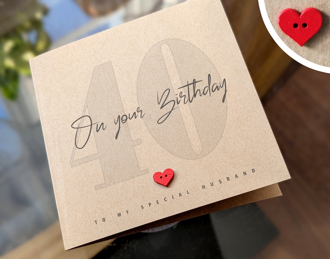 HUSBAND 40th Birthday Card, Personalised Card for Husband's 40th ...