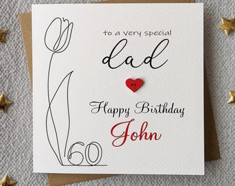 Dad's 60th Birthday Card, Handmade Personalised 60th Birthday Card for ...