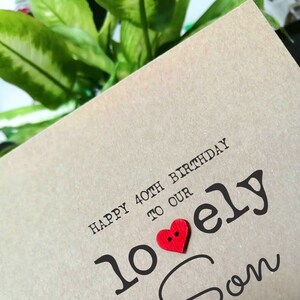 Son 40th Birthday Card, Handmade 40th Birthday Card for Son ...