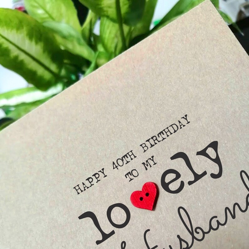 Husband 40th Birthday Card Handmade 40th Birthday Card for - Etsy