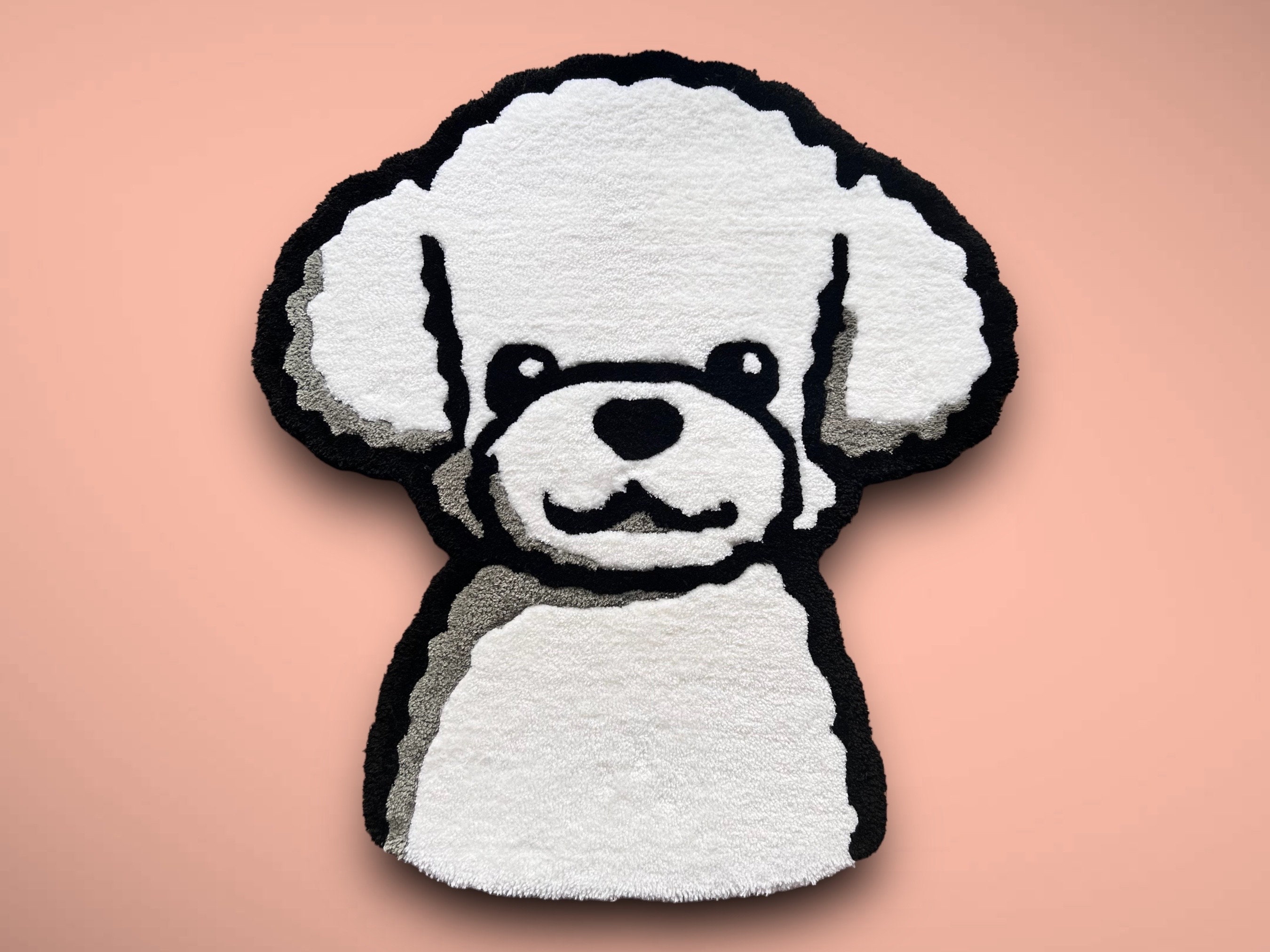 Handmade Poodle Rug: Tufted Acrylic Yarn Mat - Etsy