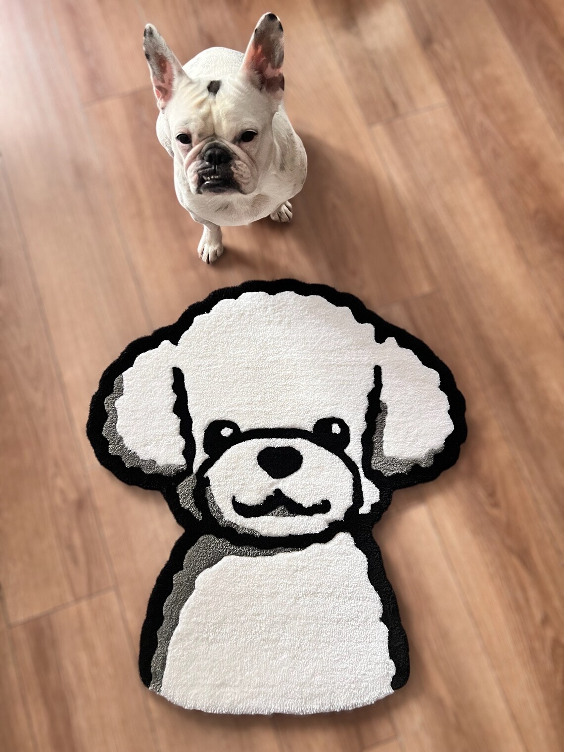 Handmade Poodle Rug: Tufted Acrylic Yarn Mat - Etsy