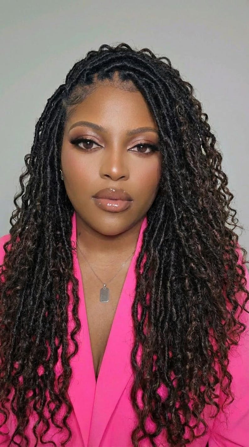 Handmade Burmese Curly Human Hair Locs | Lightweight Boho Protective ...