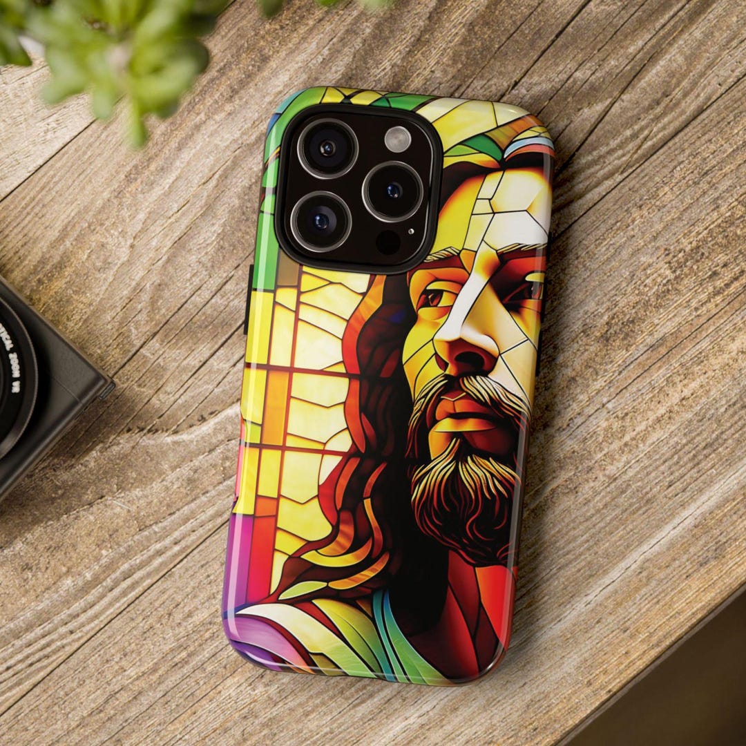 Jesus Phone Case Easter Christmas Faux Stained Glass Christian Cover ...