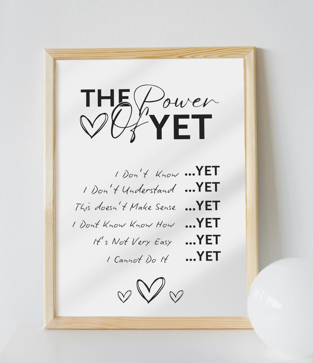 The Power of yet Poster Growth Mindset Boho Decor Therapy Office School ...