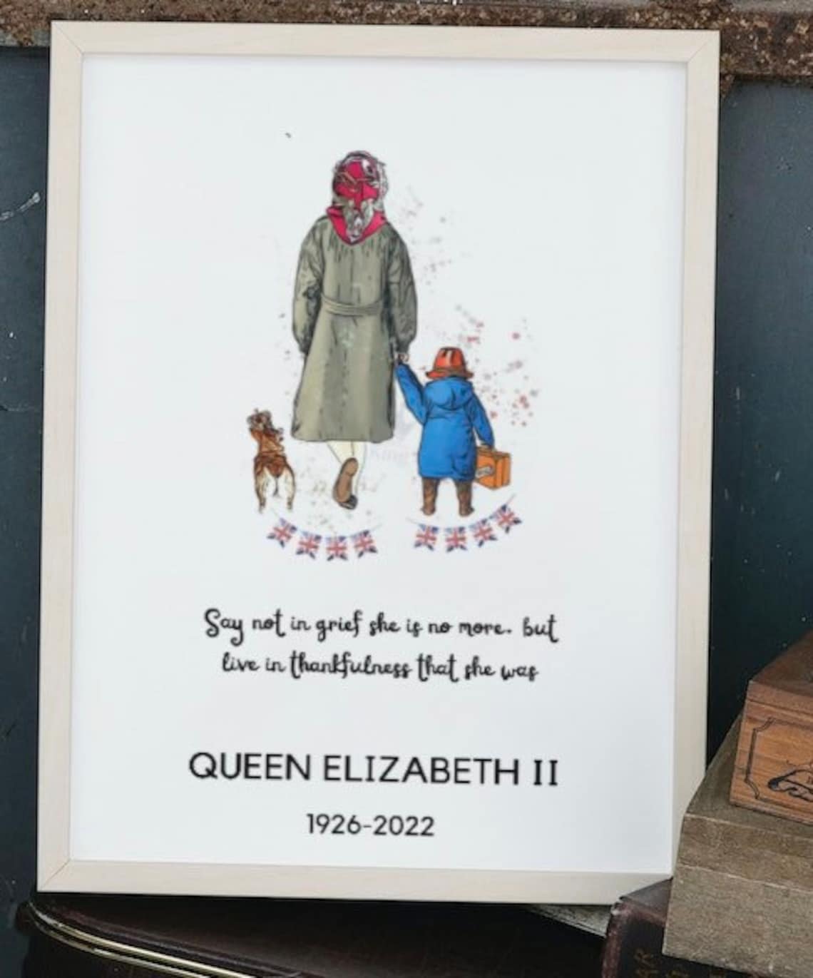 Queen Elizabeth II and Paddington Bear Quote Grief Memorial - Etsy ...