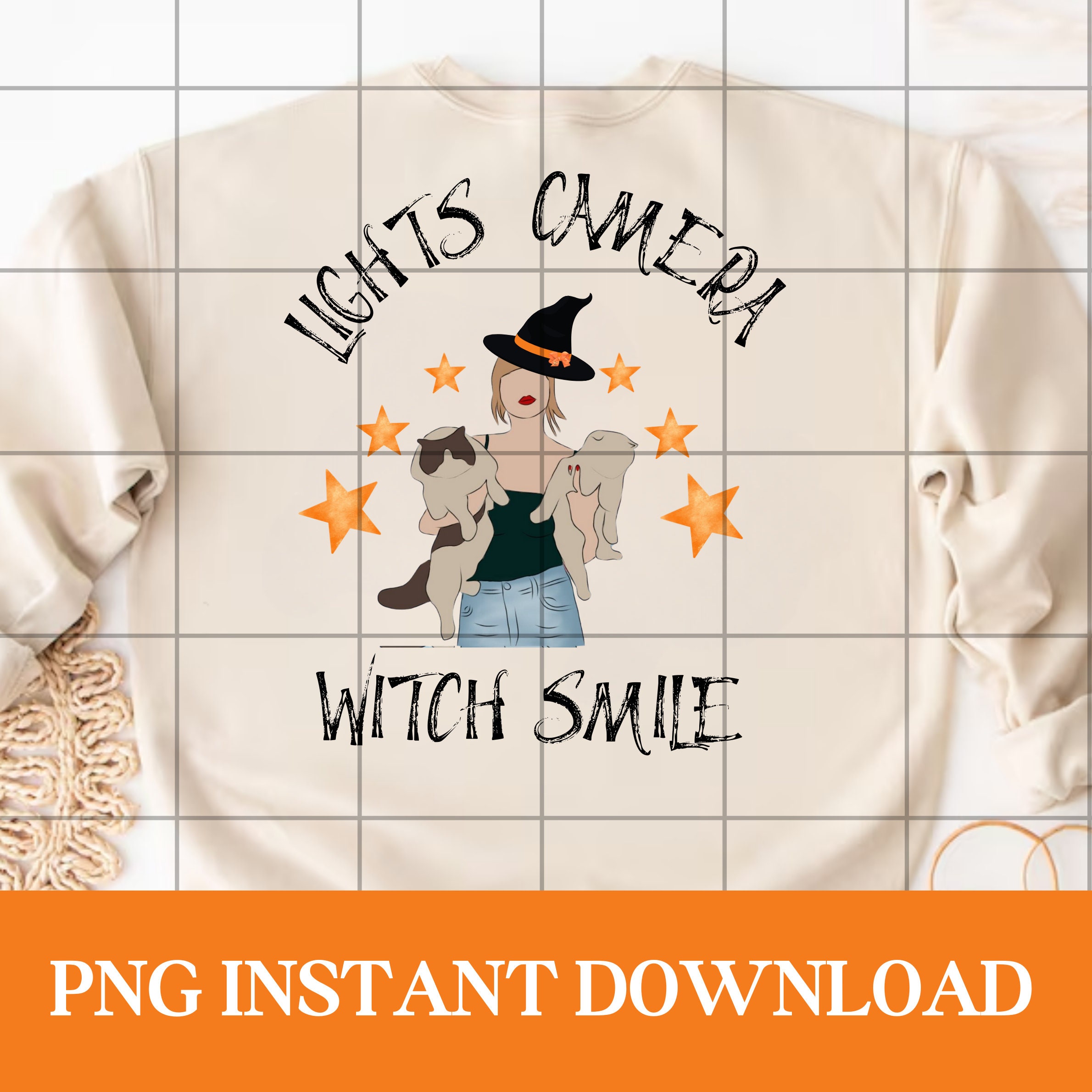 Lights Camera Witch Smile PNG Download for Sublimaiton T Shirt Making ...
