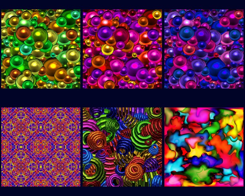 Colorful Fun Digital Paper Pack- 20 Bright Abstract Vibrant ...