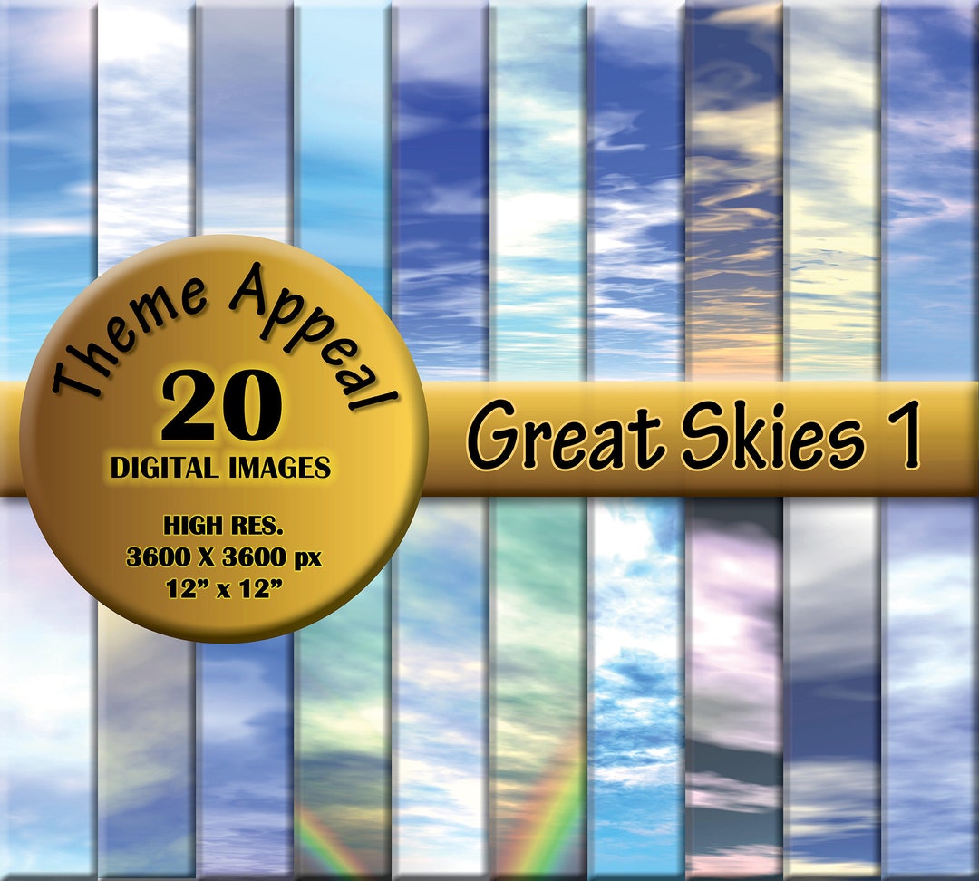 Great Skies 1 - Digital Sky Images - Digital Papers - Skies and Cloud ...