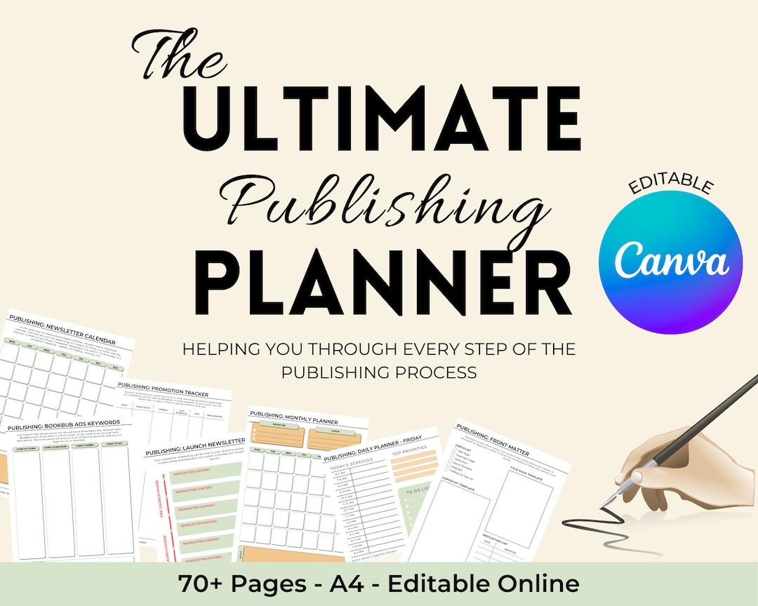 Editable Self Publishing Planner in Canva - Indie Publishing Planner ...