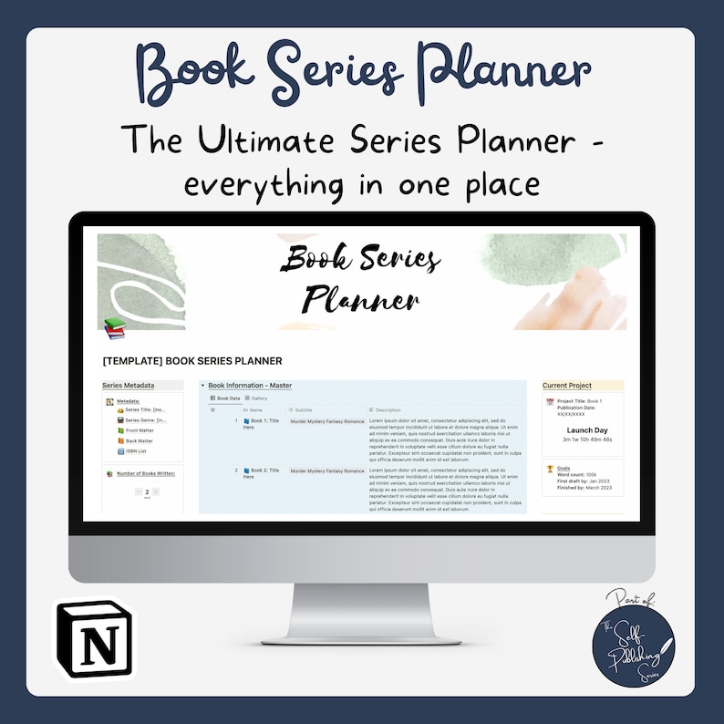 Notion Book Series Planner Template Digital Book Planner Series Authors ...