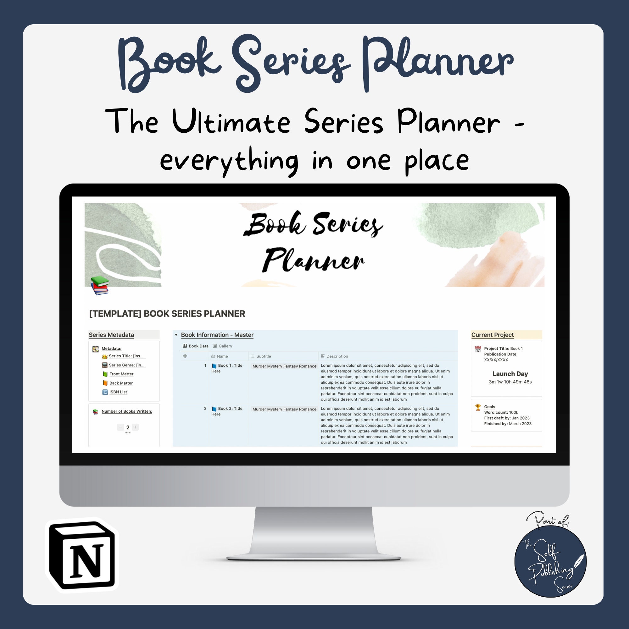 Notion Book Series Planner Template Digital Book Planner Series Authors ...