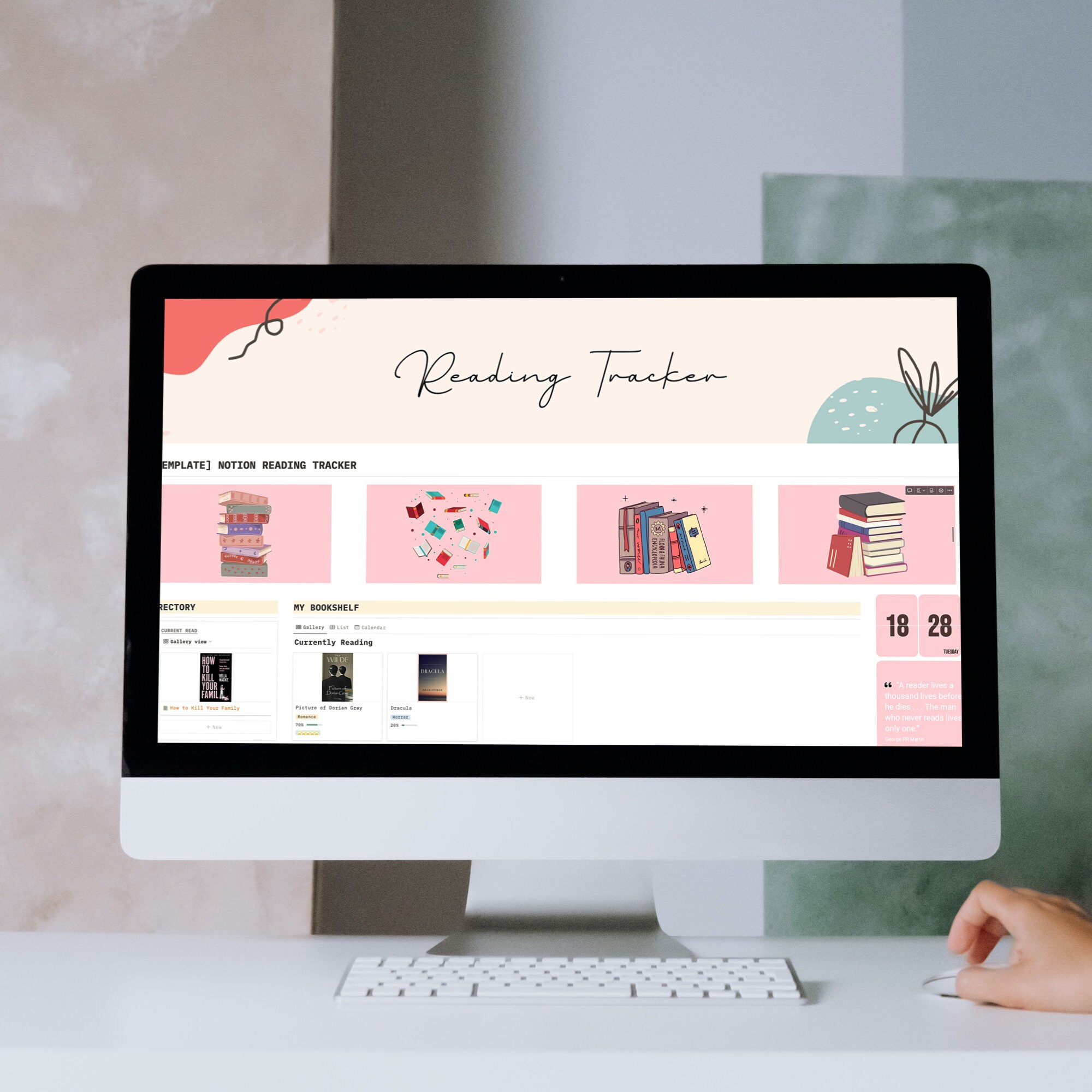 Notion Reading Tracker | Notion Template | Digital Reading Journal | Bookshelf, Book Journal ...