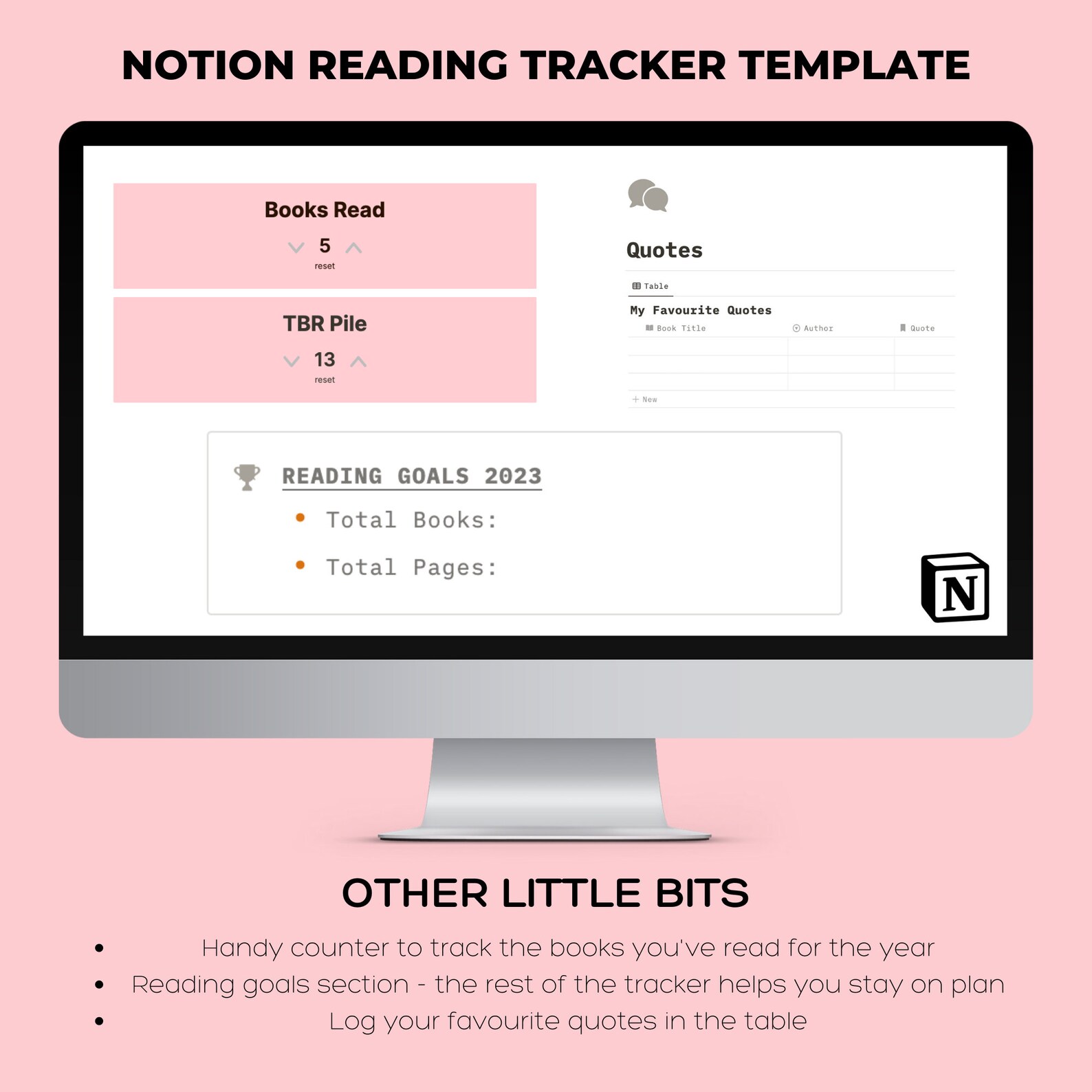 Notion Reading Tracker | Notion Template | Digital Reading Journal | Bookshelf, Book Journal ...
