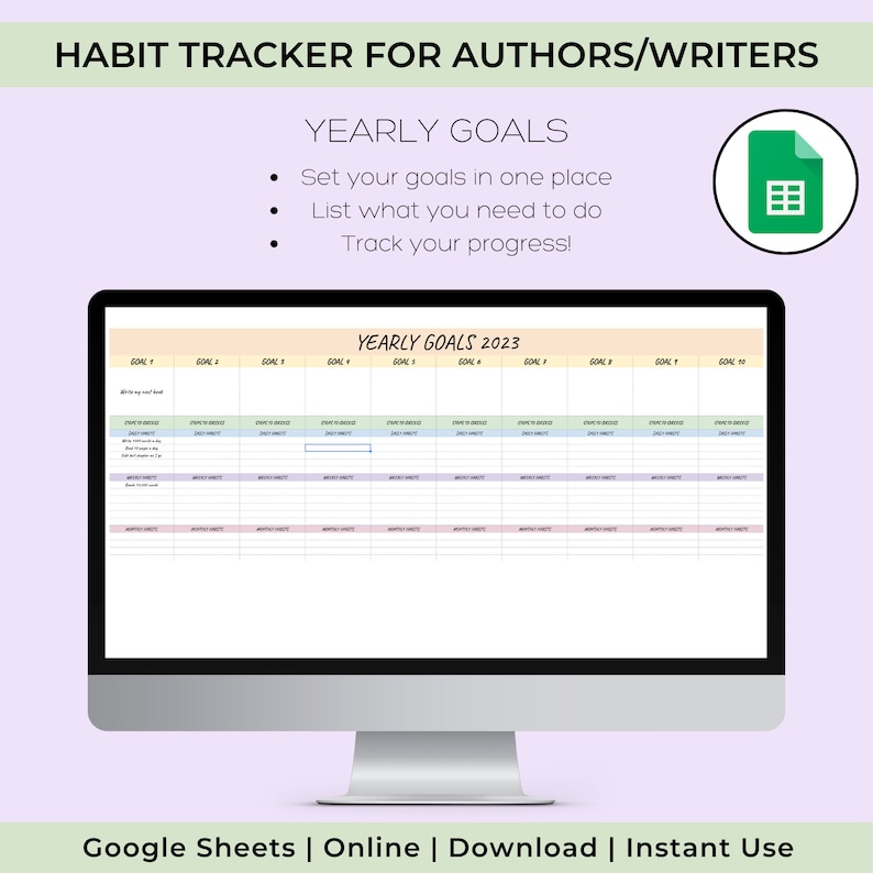 Habit Tracker Spreadsheet Template, Digital Habit Tracker Sheets, Daily ... Habit Tracker Spreadsheet Template, Digital Habit Tracker Sheets, Daily ...