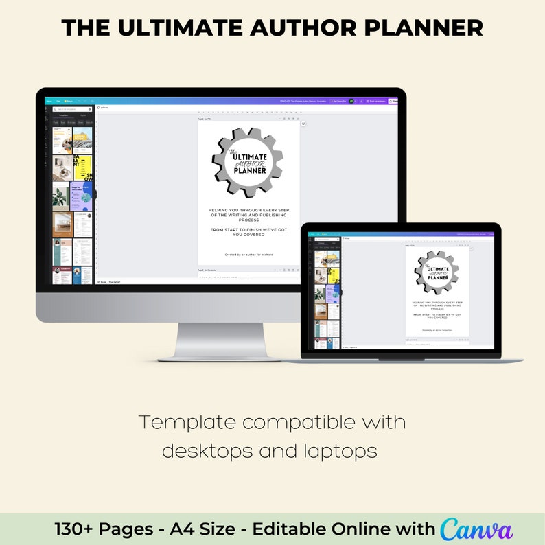 Editable Author Writing Planner in Canva Writers Planner - Etsy