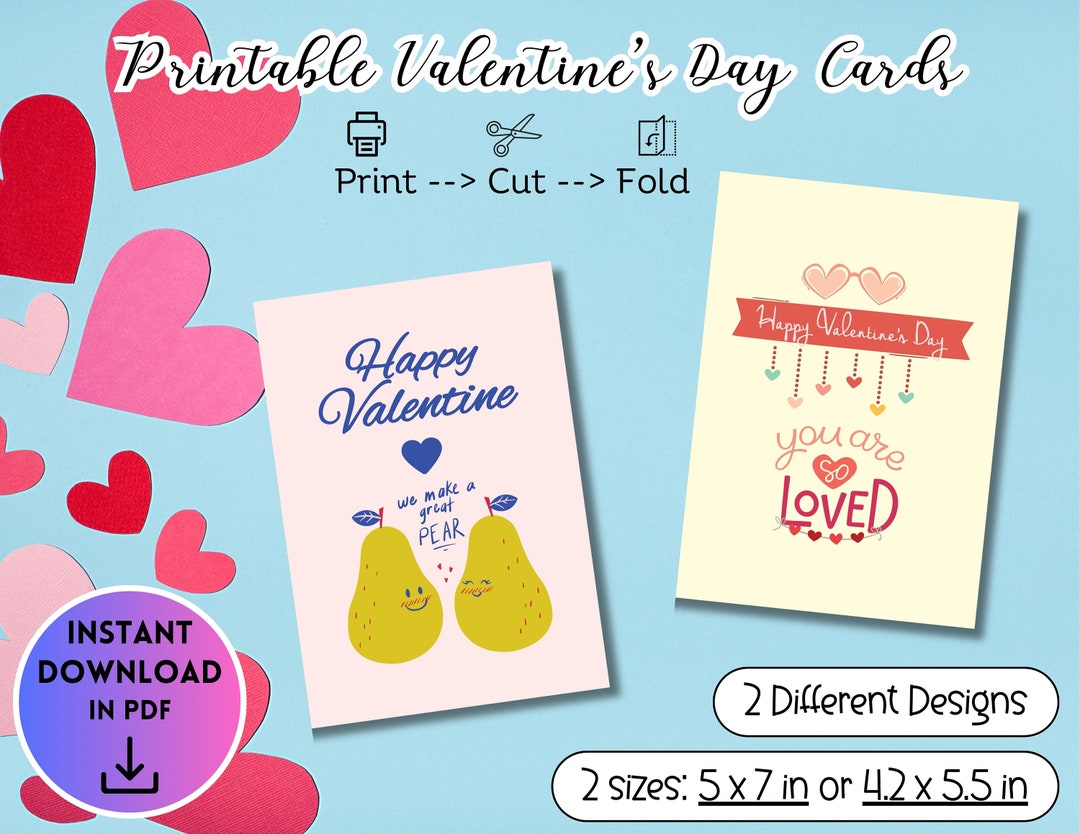 Printable Valentine's Day Cards Cute Valentines Cards Happy Valentine's ...