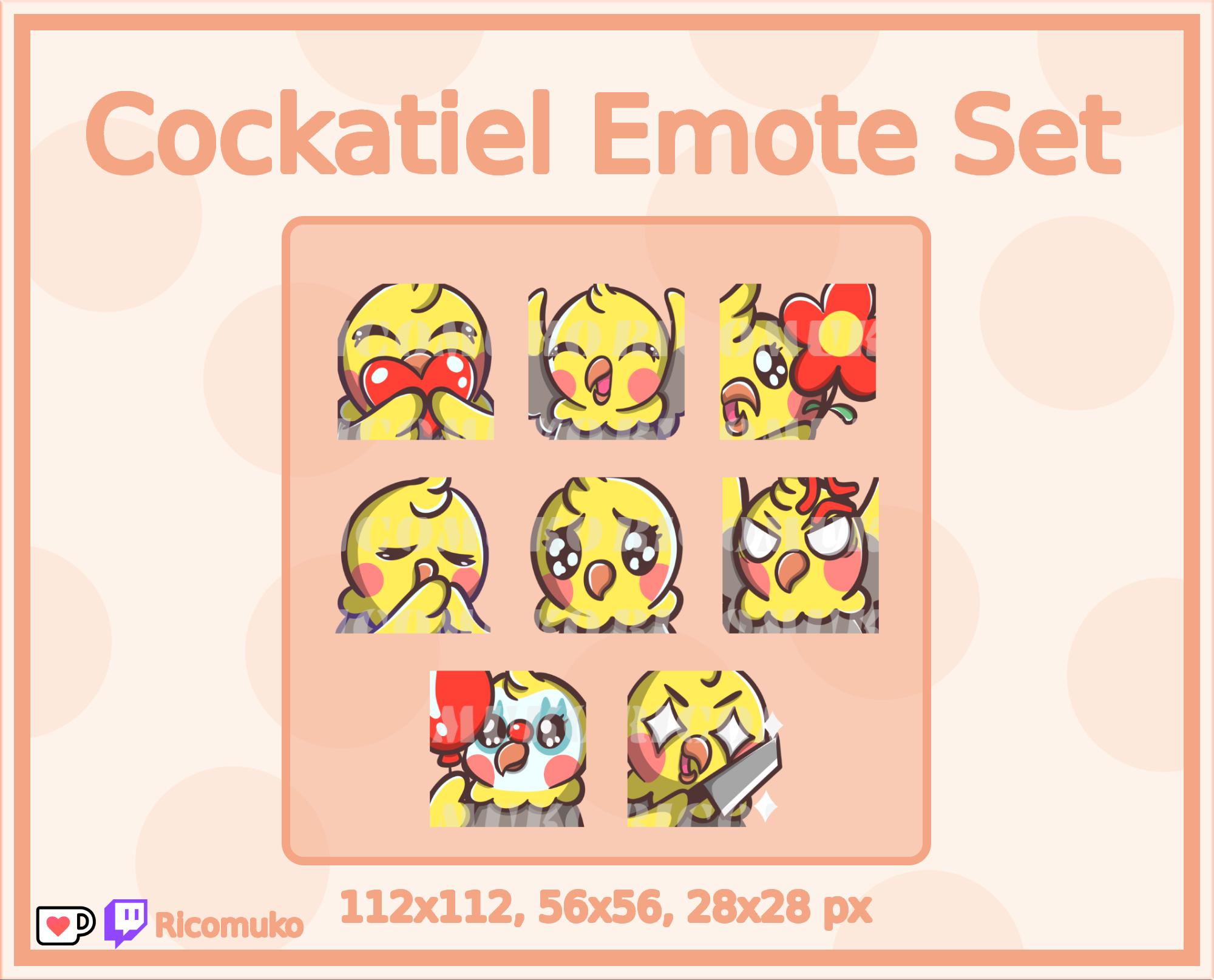 Cockatiel Emote, Bird Emote, Stream Emote, Twitch Emote, Discord Emote ...