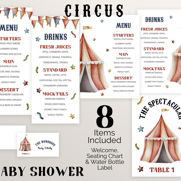 Carnival Menu Template - Etsy