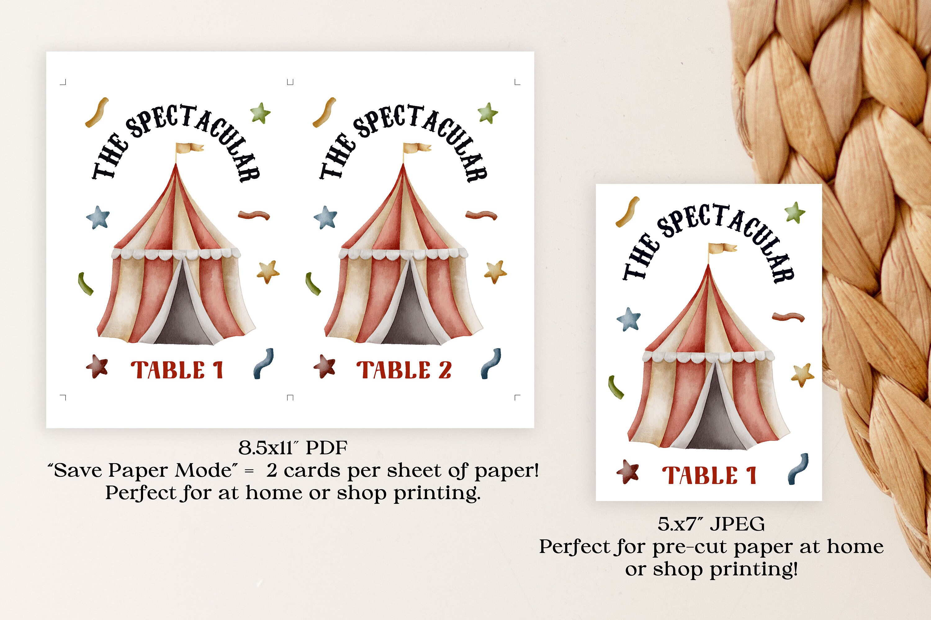 Circus Themed Table Numbers Instant Download Carnival Table Number ...