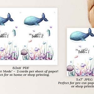 Under the Sea Baby Shower Table Numbers: Ocean Theme (instant Download ...