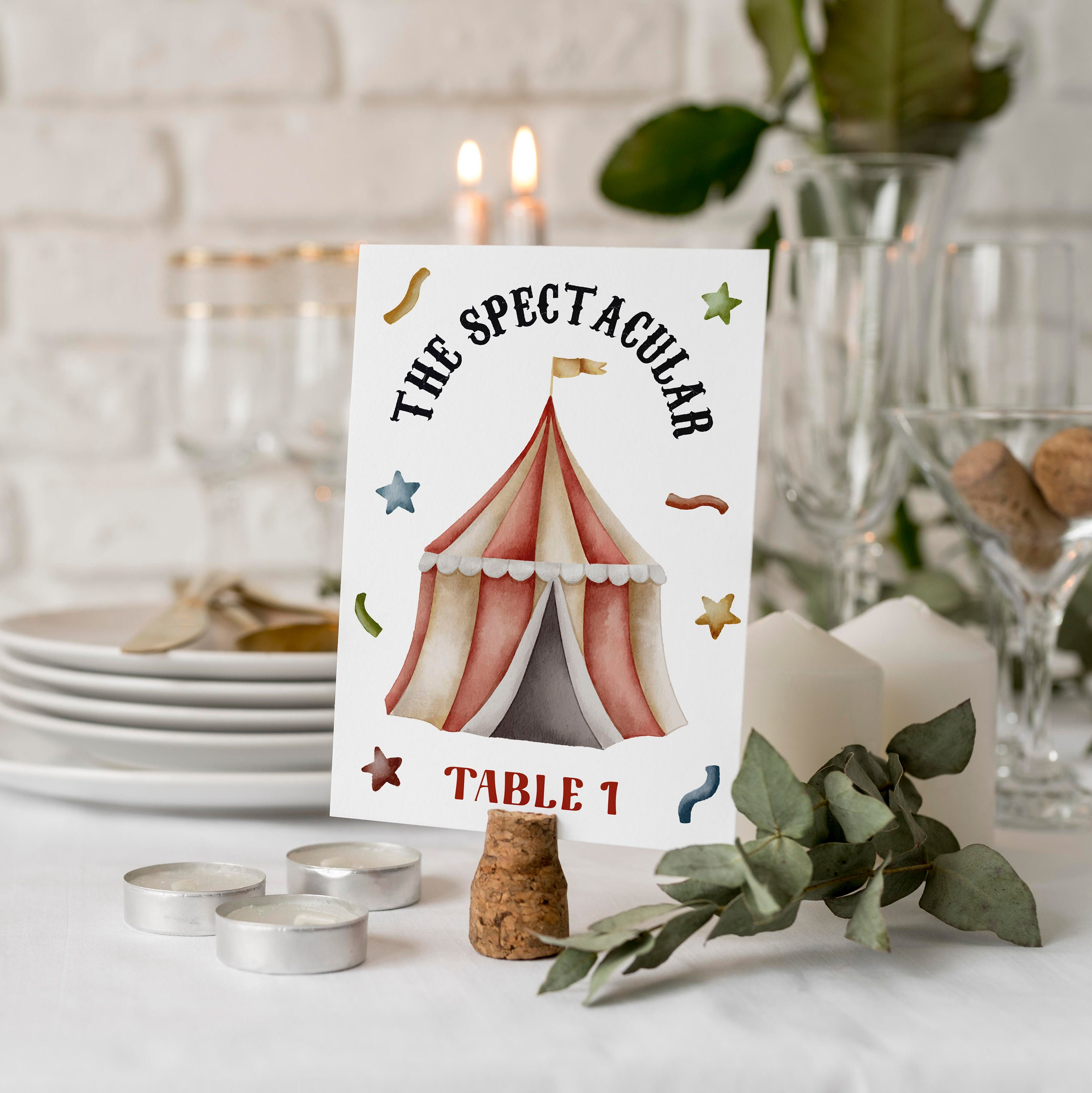 Circus Themed Table Numbers Instant Download Carnival Table Number ...