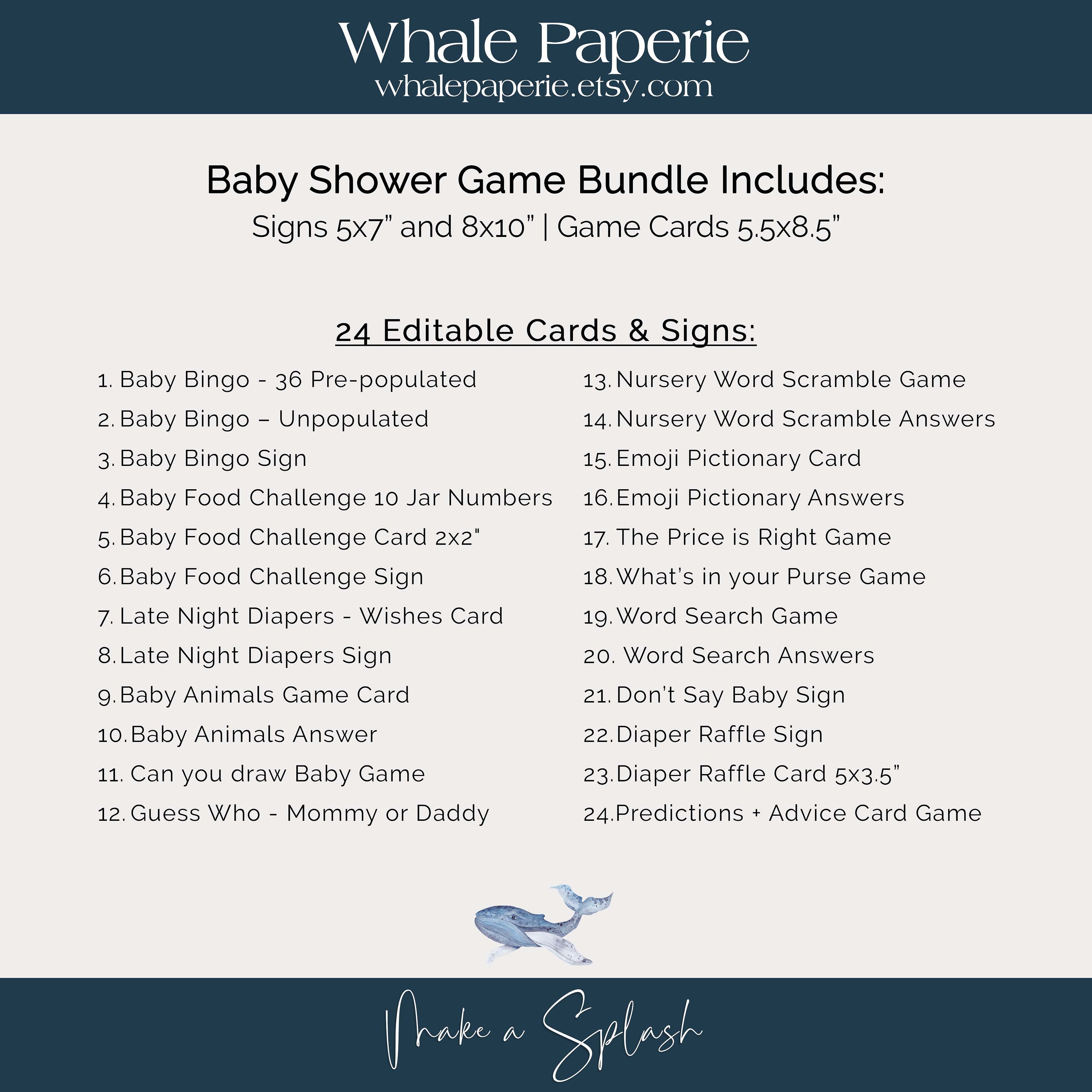 Under the Sea Baby Shower Games Bundle: Ocean-themed Printable ...