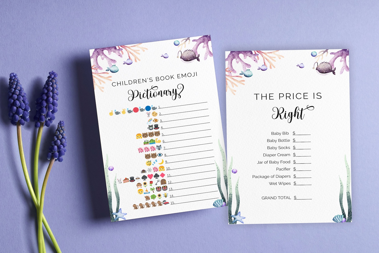 Under the Sea Baby Shower Games Bundle, Ocean Baby Shower Activities ...