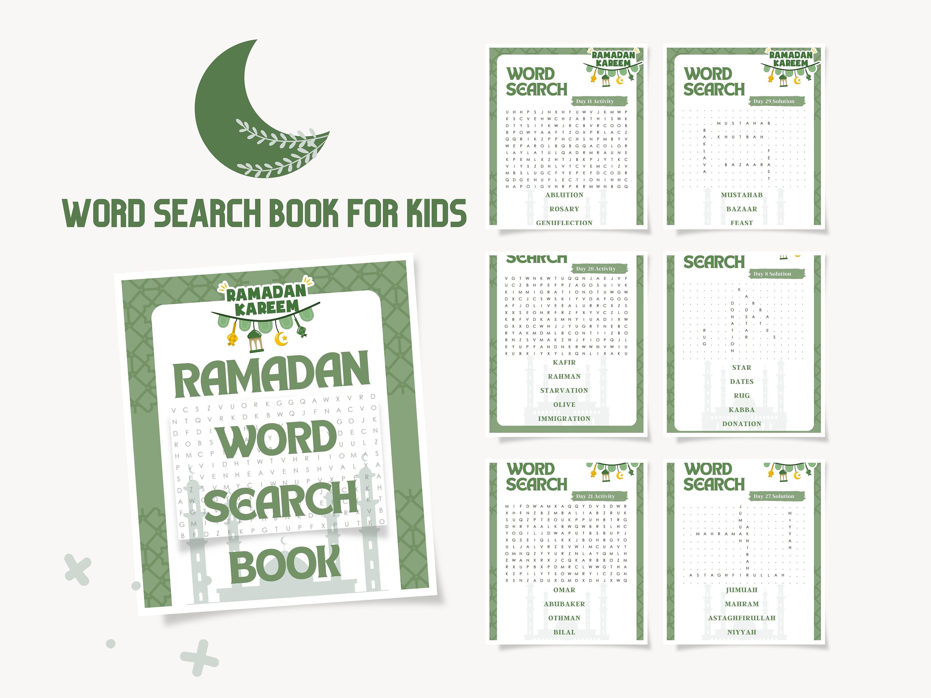Montessori Ramadan Word Search Activities Book - Etsy