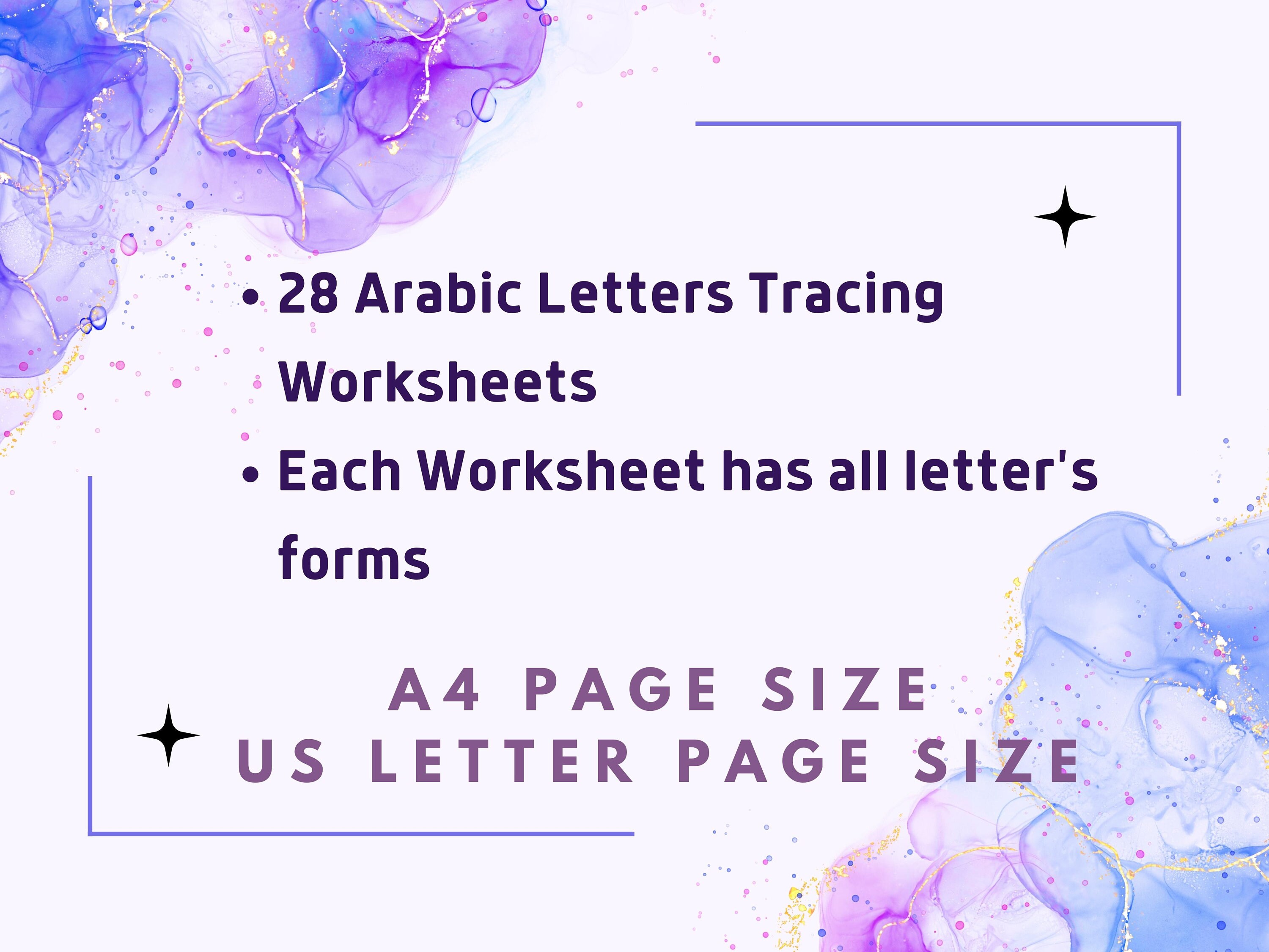 ARABIC Letters Tracing | DIGITAL Download | Printing Worksheets | 28 ...