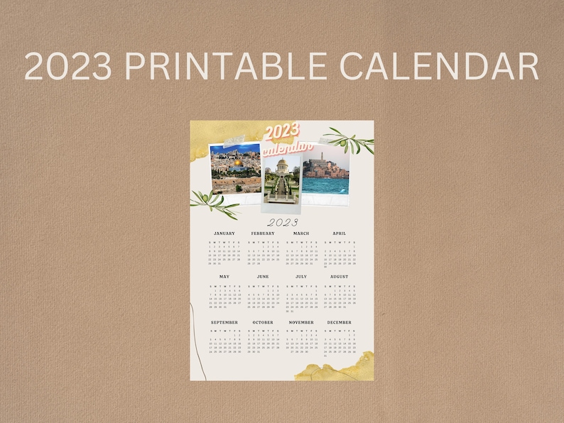 2023 Year Calendar Printable Yearly Wall Calendar Desk - Etsy