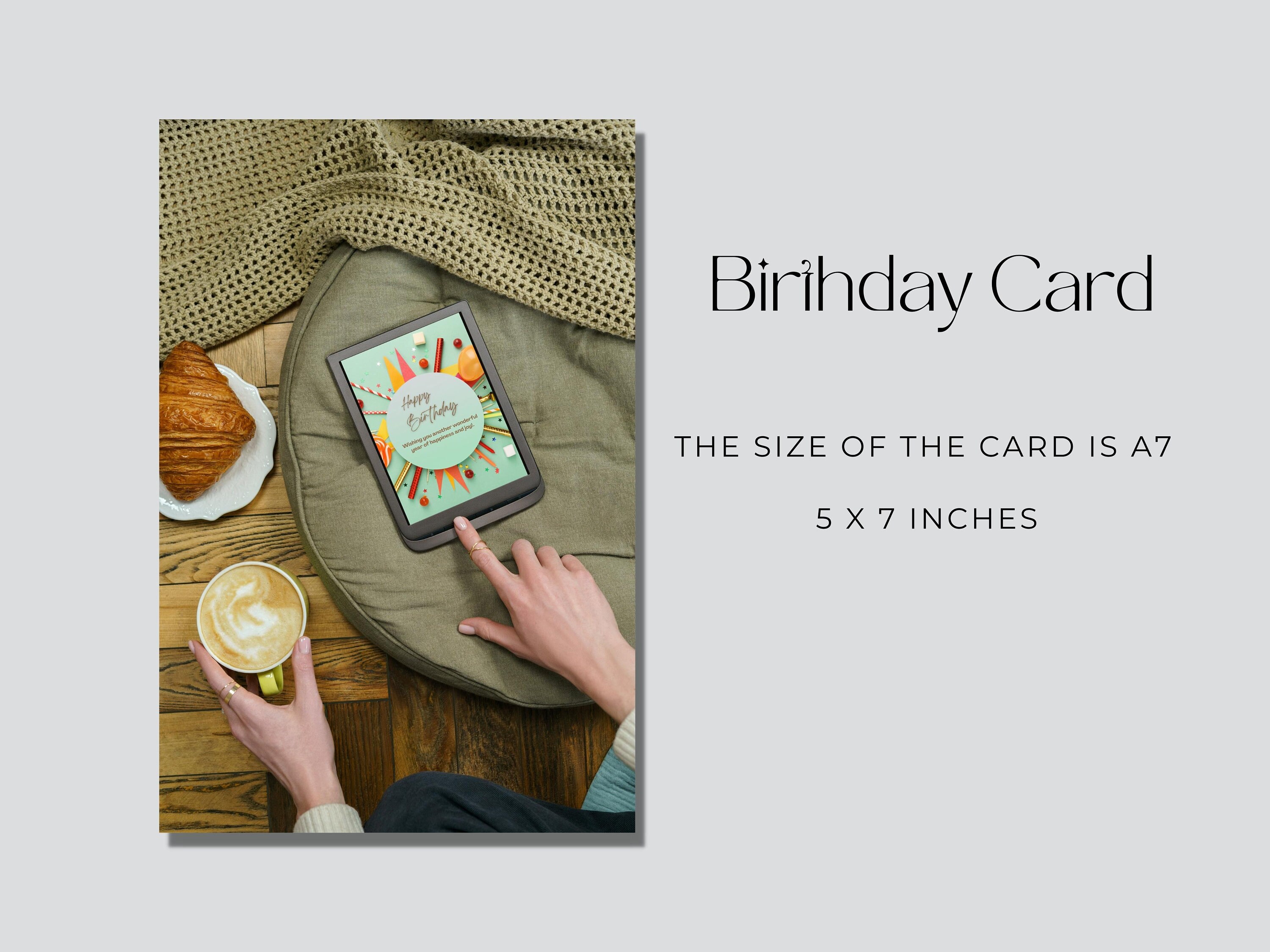 Printable Birthday Card Instant Download 7x5 Inch Cards for - Etsy Israel