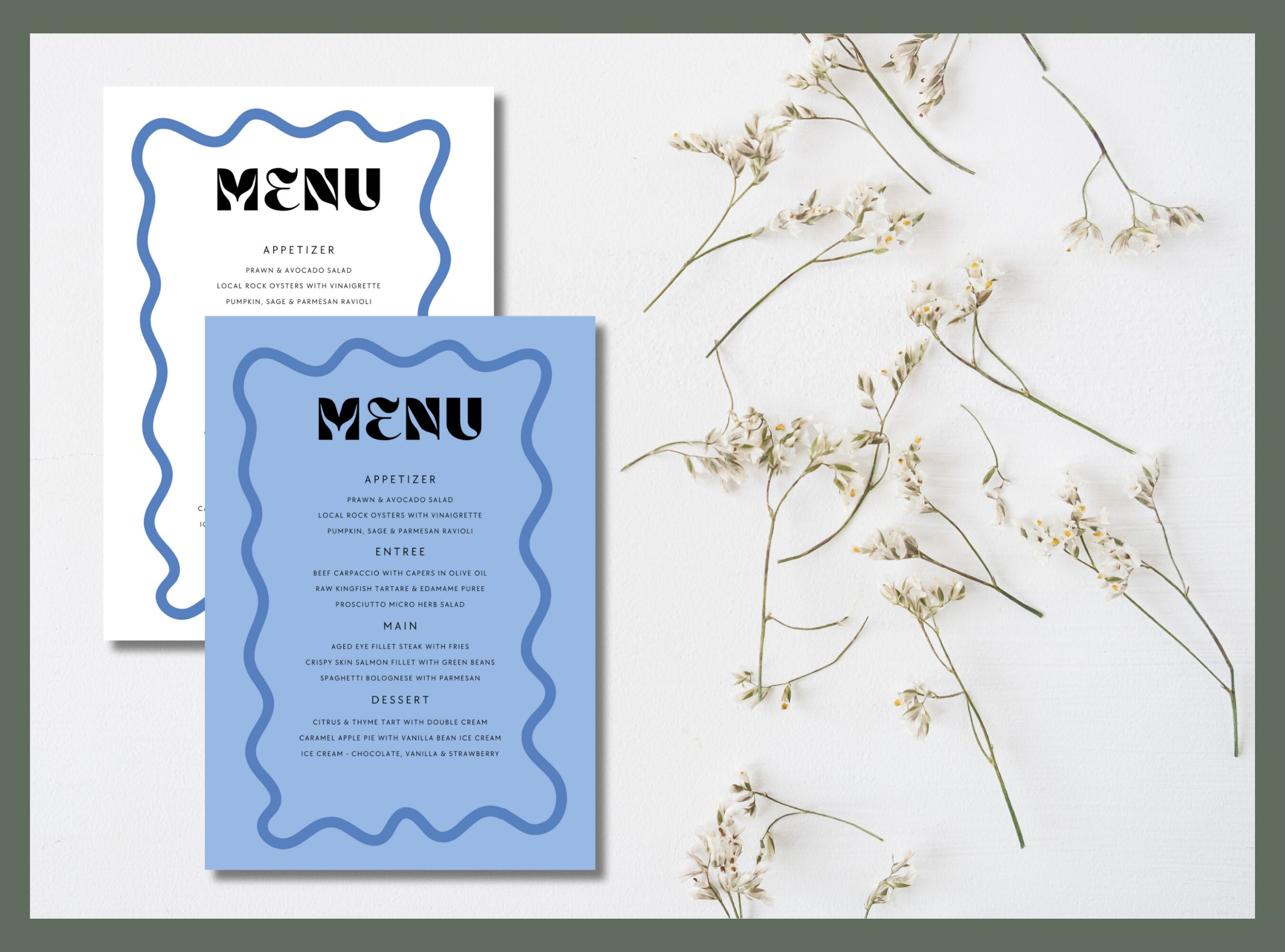 Amalfi Bridal Shower Menu Digital Template - Editable With Canva ...