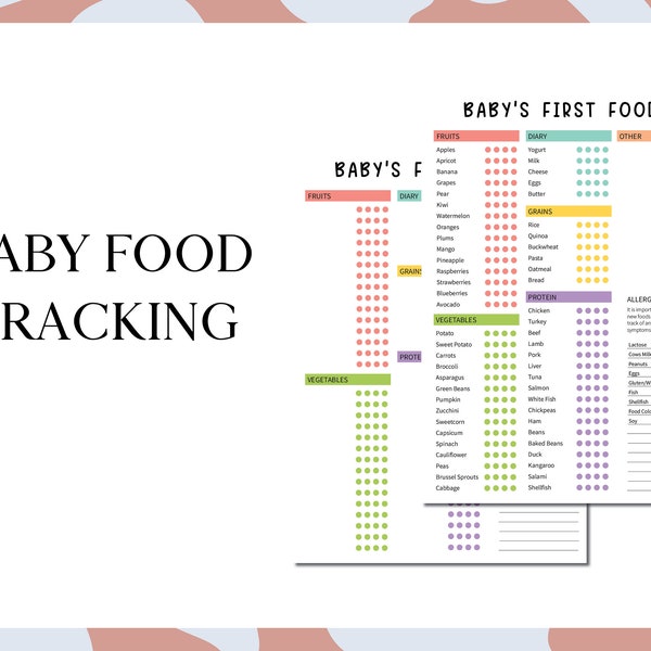 Baby Food Tracker - Etsy
