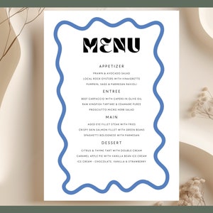 Amalfi Bridal Shower Menu Digital Template - Editable With Canva ...