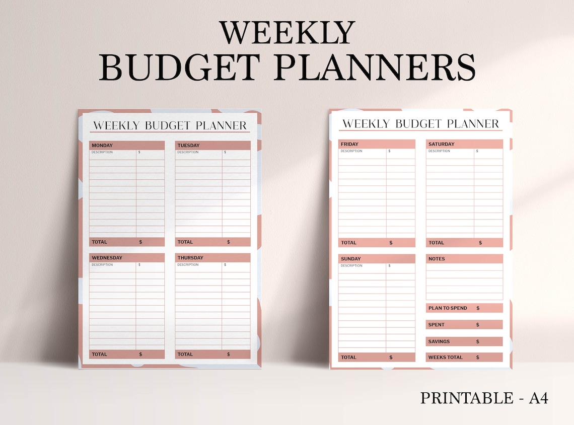 Printable Weekly and Monthly A4 Budget Planner, Budget Planning PDF - Etsy