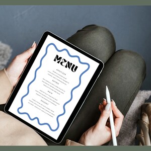 Amalfi Bridal Shower Menu Digital Template - Editable With Canva ...
