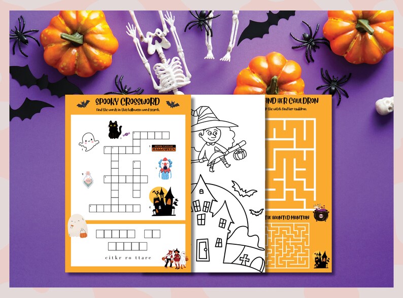 Halloween Kids Activity Book – 12 Page Printable Games (canva Template ...