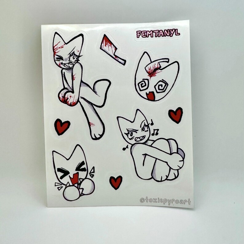 FEMTANYL Sticker Sheet | Fan Merch | Water Bottle Sketchbook Decor ...
