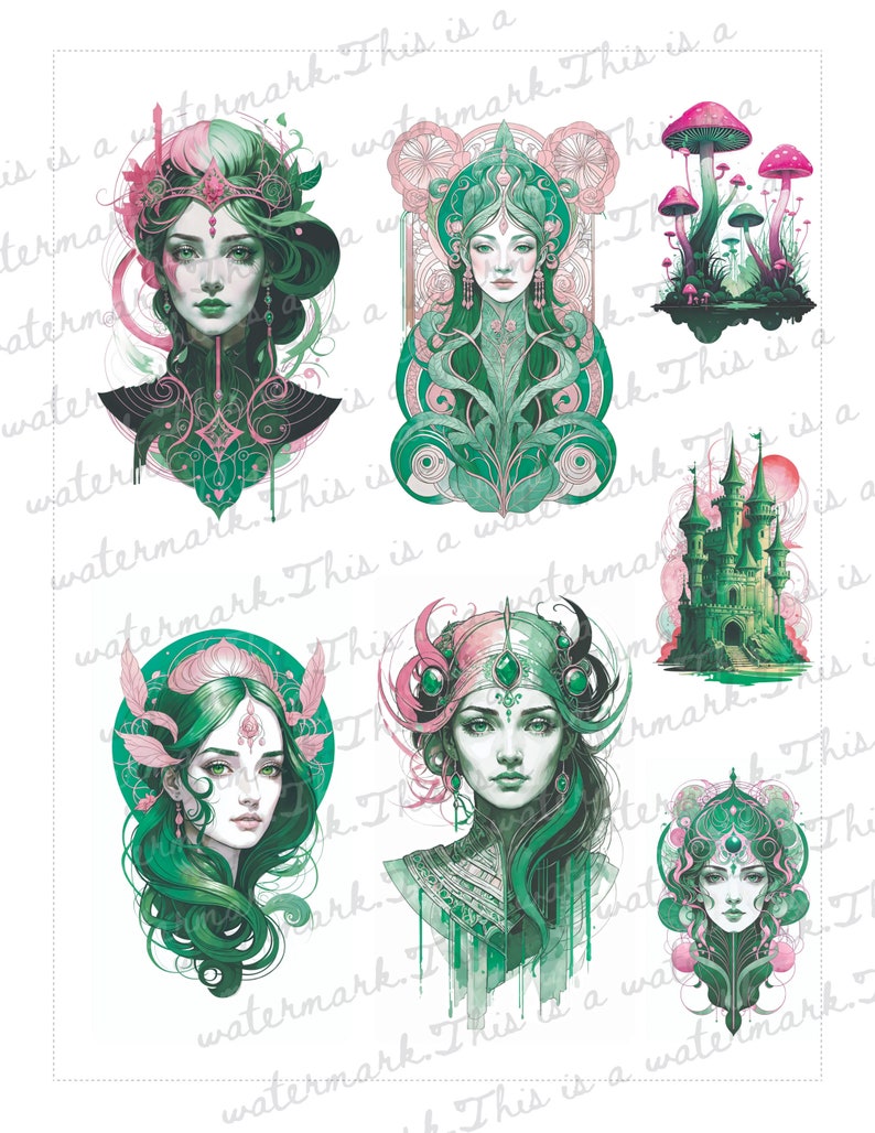 Printable Magic Goddess Stickers, Stickersheet, Persephone, Magical ...