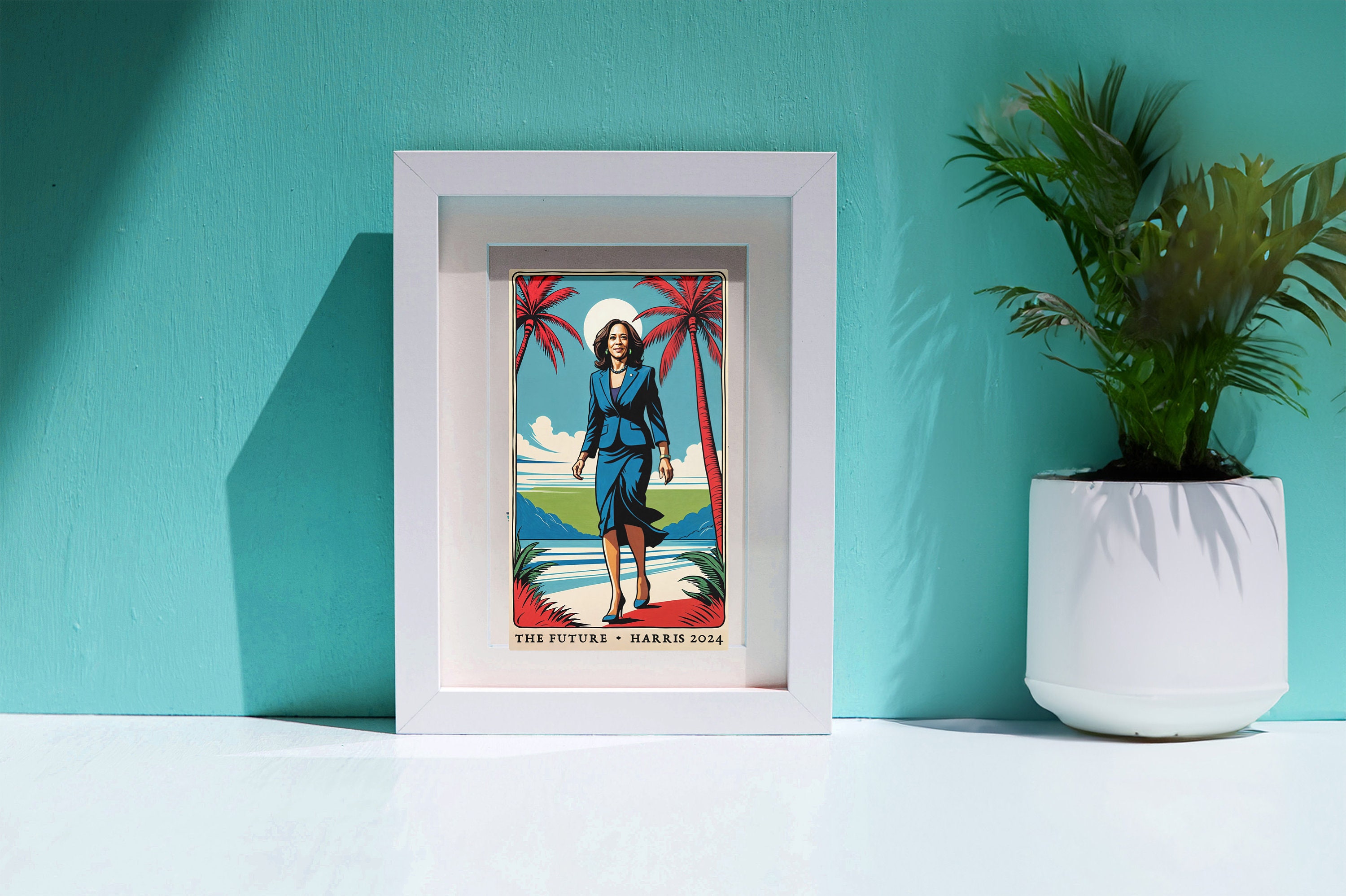 Kamala Harris 2024 Woodcut, Tarot, Printable Sticker or Wall Art, Palm ...